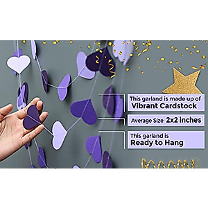 Boston Creative company LLC Wedding Heart Garland Paper Garland (Purple)