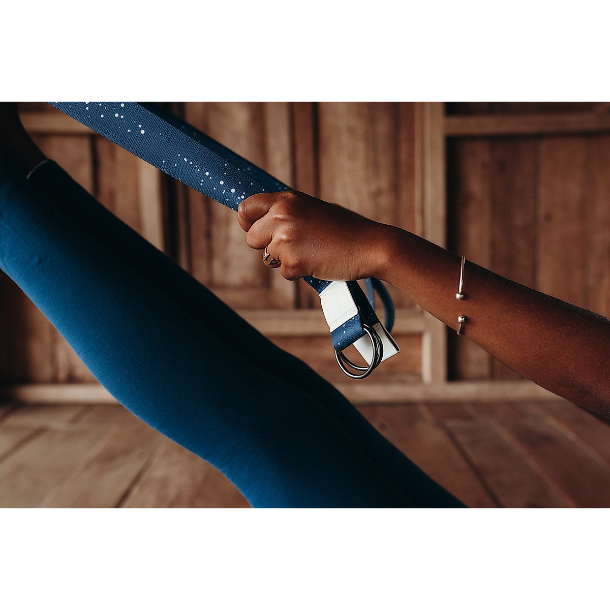 yogadesignlab Yoga Design LAB | The Yoga Strap | Luxurious, Extra Long, Super Soft, Eco Printed | Studio Quality, Adjustable | Safely Stretch Further and Hold Longer | 8 ft Long (Celestial, 8ft)