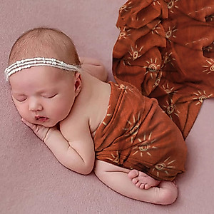 Babekin Baby Swaddle Blankets, Soft Silky Baby Blankets for Baby Boys & Girls, 100% Organic Cotton, Breathable and Skin-friendly Baby Receiving Swaddles, Baby Blankets Unisex, 47 x 47 inches (Style D)