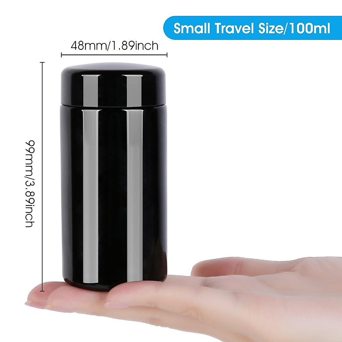 3 Pack 100ml Black Airtight Wide Mouth Ultraviolet Glass Jar,Reusable 100g Food Glass Bottle for Craft, Wax, Cosmetics, Coffee,oil Storage (B 3pcs 100ml)