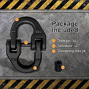 lifgarfe 2pcs 1/2inch Hammerlock Coupling Connector Link Safety Chain Adapter Connector Link Hammerlock Tow Hitch