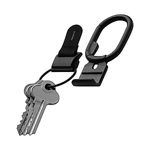Orbitkey Clip v2 | Secure Magnetic Fidlock Quick Release system, Sleek Design, Stainless Steel Surface | (All Black)
