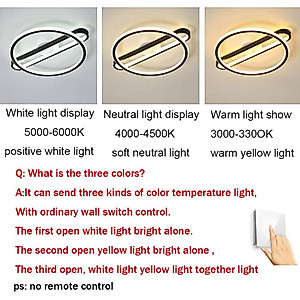 Hanging Lamp, Ultra-Thin Round Ceiling Light, LED Three Color Dimming Flush Mount Ceiling Light, Dimmable 3000K-6000K Ceiling Lamps for Bedroom Dining Living Room Kitchen Hallway (Size : 50cm)