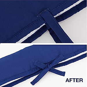 DMZVEIDA Crib Rail Cover for Teething Kids,Ultra Soft Reversible Guardrail Cover Protector for Standard Crib, Wrapped Bed Crib Rail Guard Cover Edge Protector for Toddler Bed Rails (Navy Blue)