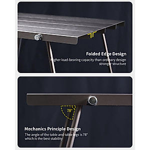 Flexifold Ultralight Aluminum Camping Table, Portable Folding Camping Table, Small Outdoor Side Table with Carry Bag for Outdoor Cooking, Picnic, Camp, Beach, Travel