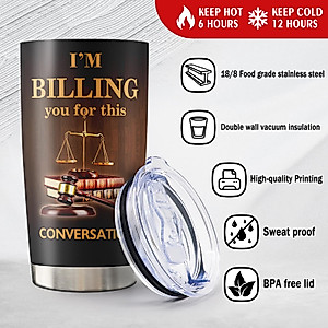 Qatdey Lawyer Gifts for Women/Men, Lawyer Gifts Tumbler 20oz, Law School Gifts for Law Student, Attorney Gifts Mug, Birthday Gifts for Lawyers Cup, Future Lawyer Gifts, Appreciation Gifts for Lawyer