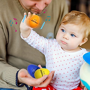 Ehome Easter Egg Shakers, 12Pcs Egg Shakers Musical Instruments, Egg Shakers for Babies, Plastic Eggs for Toddlers 1-3, Easter Baby Shaker Toy, 6 Colors Montessori Baby Maracas(Plastic)