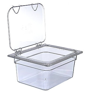 Carlisle FoodService Products Storplus 1/2-Size Food Pan for Catering, Buffets, and Restaurants, Polycarbonate 6 Inches Deep, Clear