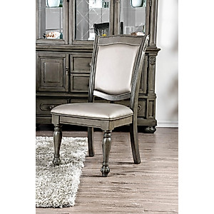 Wycian Small Patio Chairs, Dining Set Boho 2PCS Gray Solid Wood 21" L 26" W 41.5" H for Living Room Bedroom Dining Rooms Garden Bar Height Patio Chairs