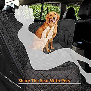 Vailge Extra Large, 100% Waterproof Dog Seat Cover for Back Seat with Zipper Side Flap, Heavy Duty car Hammock Pet Seat Cover for Cars Trucks suvs