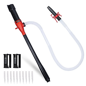 Portable Power Battery Pump, Water&Fuel Transfer Pump Up to 2.2 GPM, Battery Operated Siphon Liquid Extractor, 35.4 in Hose for Gasoline Diesel Oil Fish Tank