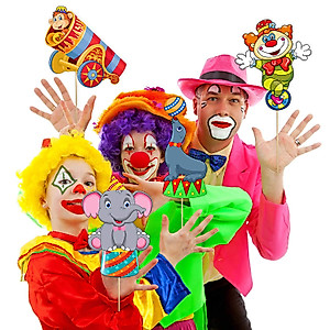 Zonon 24 Pieces Carnival Cutouts Party Supplies, Circus Theme Birthday Party Favors Circus Animals, Clown Performers Carnival Party Decoration
