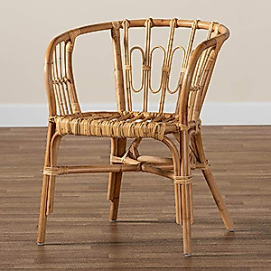 bali & pari Luxio Modern and Contemporary Natural Rattan Dining Chair