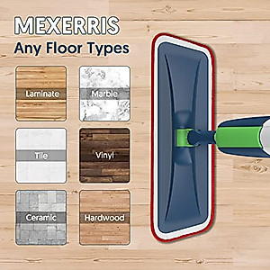 Microfiber Spray Mop Pads Replacement Compatible with Swiffer PowerMop - MEXERRIS Floor Cleaning Mops Heads Replacement Washable Flat Mop Refills Fit for All Spray Mops & Reveal Mop, 7 Pack/Set Red