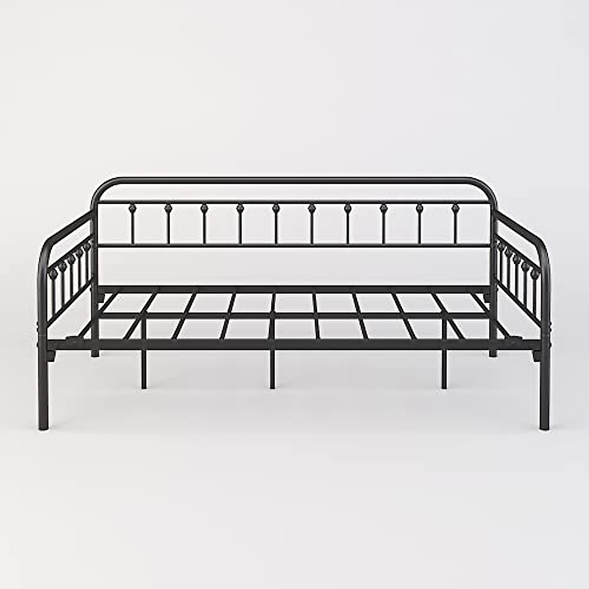 BOFENG Metal Daybed Frame Twin,Black Sofa Bed for Living Room Guest Room,Heavy Duty Steel Slats Support Platform Furniture,Platform Bed Frame with Storage No Box Spring Needed,Noise Free