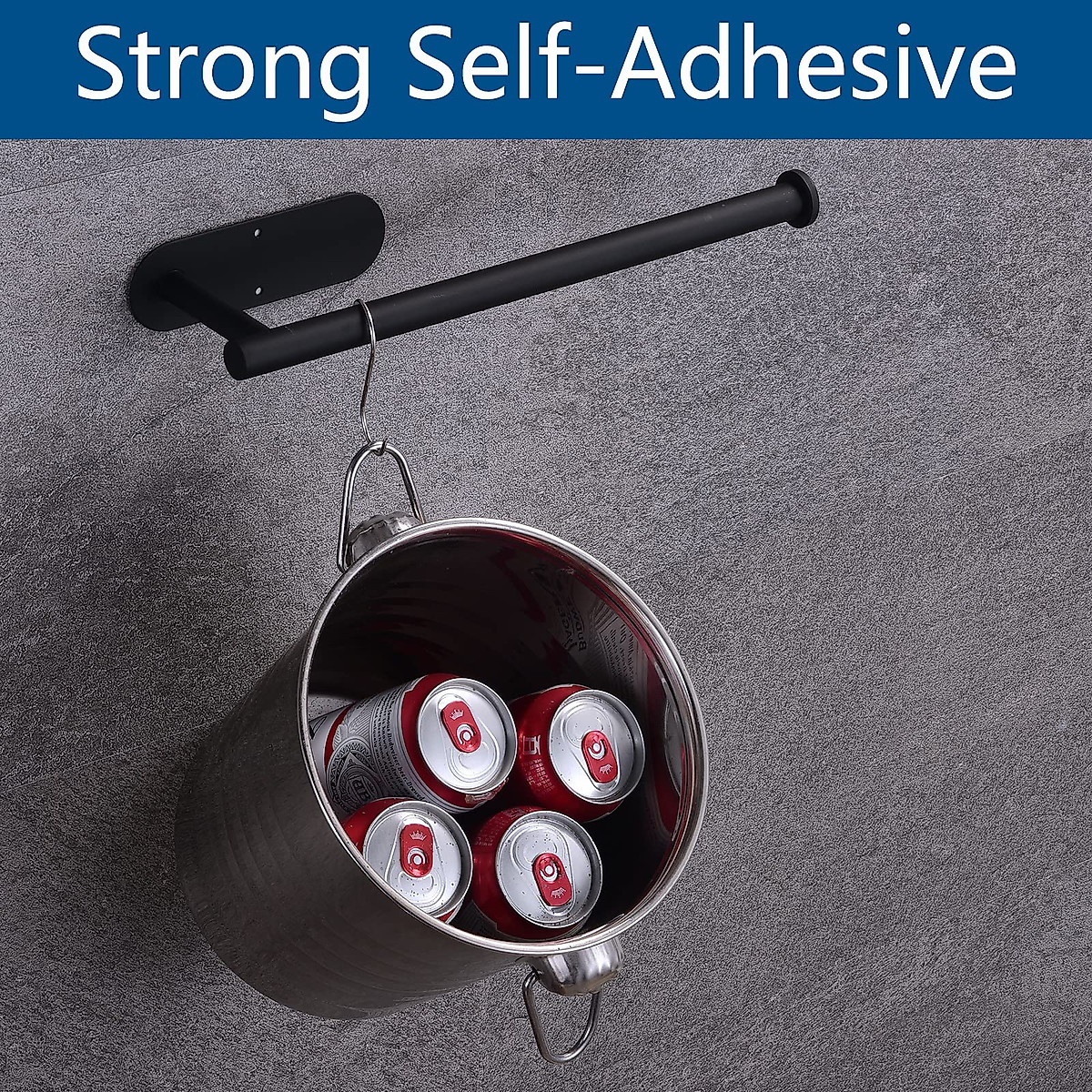 Paper Towel Holder-Under Cabinet Paper Towel Holder for Kitchen, Self-Adhesive or Screws, Wall Mounted Paper Towel Roll Rack for Kitchen, Bathroom, 304 Stainless Steel Paper Towel Holder (Gold)