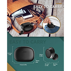 LASUNEY Bluetooth 5.0 True Wireless Earbuds with Charging Case, 60H Cyclic Playtime Waterproof Stereo Headphones with mic, in-Ear Earphones Headset for Sport