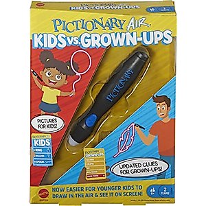 Mattel Games ​Pictionary Air Kids Vs. Grown-Ups Family Game for Game Night with Light Pen and Clue Cards, Connect to Smart Devices