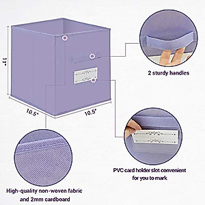 Kids Toy Box, Cube Storage Bins 11x11 Set of 8, Fabric Collapsible Foldable Cloth Storage Baskets Shelf Organizer for Clothes,Closet,Office,Bedroom,Free Label Card with Bigger Label Window 4 Colors