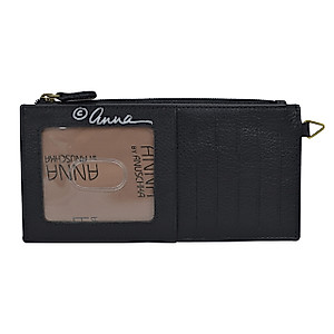 Anna by Anuschka Women's Hand Painted Genuine Leather Organizer Wallet - Midnight Floral Black