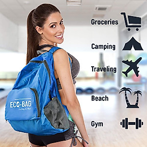 Acuvar Packable Foldable Ultralight Lightweight Travel Camping Hiking Outdoor Sports Waterproof Backpack Daypack Blue Large