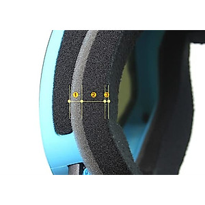 Feilx Ski Goggles, Snow Goggles with High Weave Double Slide Buckle Headband & Ventilation Holes for Men Women (Color : Blue, Size : 22.5 * 9.8cm)