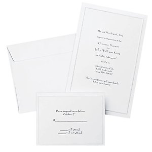 Gartner Studios Border Wedding Invitation Kit, Pearl White, 50-Count (61001)