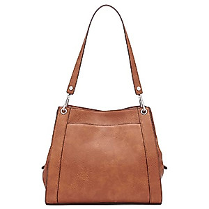 Calvin Klein Reyna Novelty Triple Compartment Shoulder Bag, Caramel Mix,One Size