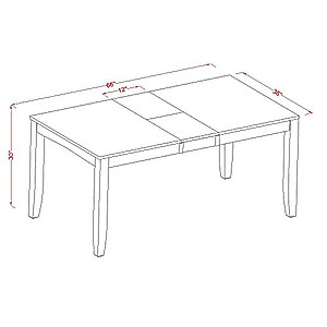 East West Furniture LYAN7-CAP-C Dining Set, 7-Piece
