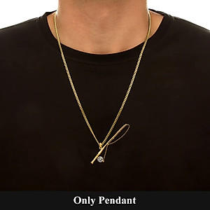 Auriga Fine Jewelry 14k Gold Rhodium 3-D Fly Rod Fishing Pole Charm, (L- 18.3 mm, W- 64.25 mm) Gift for Women