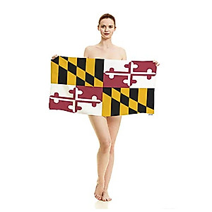 oFloral Maryland Flag Hand Towels Cotton Washcloths,American State Patriotic Flag Comfortable Super-Absorbent Soft Towels for Bathroom Beach Kitchen Spa Gym Yoga Face Towel 15X30 Inch
