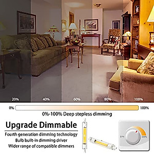 TOWBEBER R7s LED Bulb 118mm Dimmable 4rd Generation, 20W Double Ended J118 Base T3 LED Replacement for Halogen 200W Light Bulbs, 2000lm Sapphire COB Bulb 3000K Warm Light CRI 85 (2PCS)