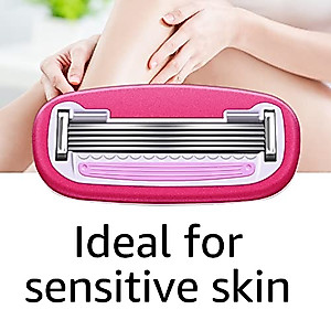 Amazon Basics Women's 5 Blade Razor Blades Refills, Fits Amazon Basics FITS System & Venus Handles, 6 Cartridges (Pack of 1)