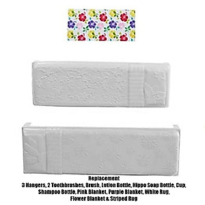 Replacement Parts for Barbie Dreamhouse Dollhouse - GRG93 ~ Barbie Size Accessories ~ Bathroom Supplies, Blankets and Rugs