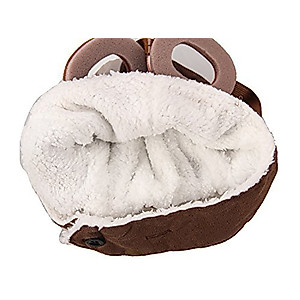 Ewanda store Unisex Baby Kids' Pilot Aviator Fleece Warm Hat Cap with Earmuffs(Brown)