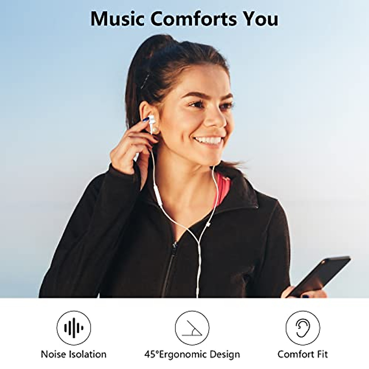 2023 New Stereo Headphones in-Ear Earbuds for Samsung Galaxy S23 Ultra Galaxy S22 Ultra S21 Ultra S20 Ultra, Galaxy Note 10+ Type-C Connector with Microphone and Volume Remote - White