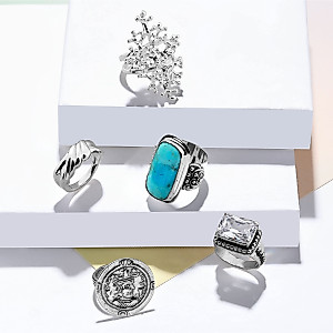 Silpada 'Big Spring' Compressed Mojave Turquoise Statement Ring in Sterling Silver, Size 7