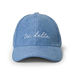 Sorority Shop Tri Delta Baseball Cap - Embroidered Logo, Soft Corduroy Blue