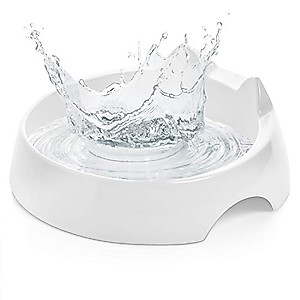 CatGuru Whisker Stress Free Cat Water Bowl, Reliefs Whisker Fatigue, Wide Cat Dish, Non Slip Cat Feeding Bowls, Shallow Cat Food Water Bowls, Non Skid Pet Bowls for Cats (Water Bowl, Marshmallow)