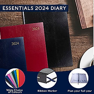 Collins Debden Collins Essential A4 Diary 2024 Daily Planner - 2024 Page A Day Diary, Journal & 2024 Planner - Business, Office, Academic and Personal Use - A4 Size (Blue)