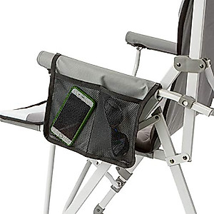 CORE 40021 Equipment Folding Padded Hard Arm Chair with Carry Bag, steel, polyester, Gray