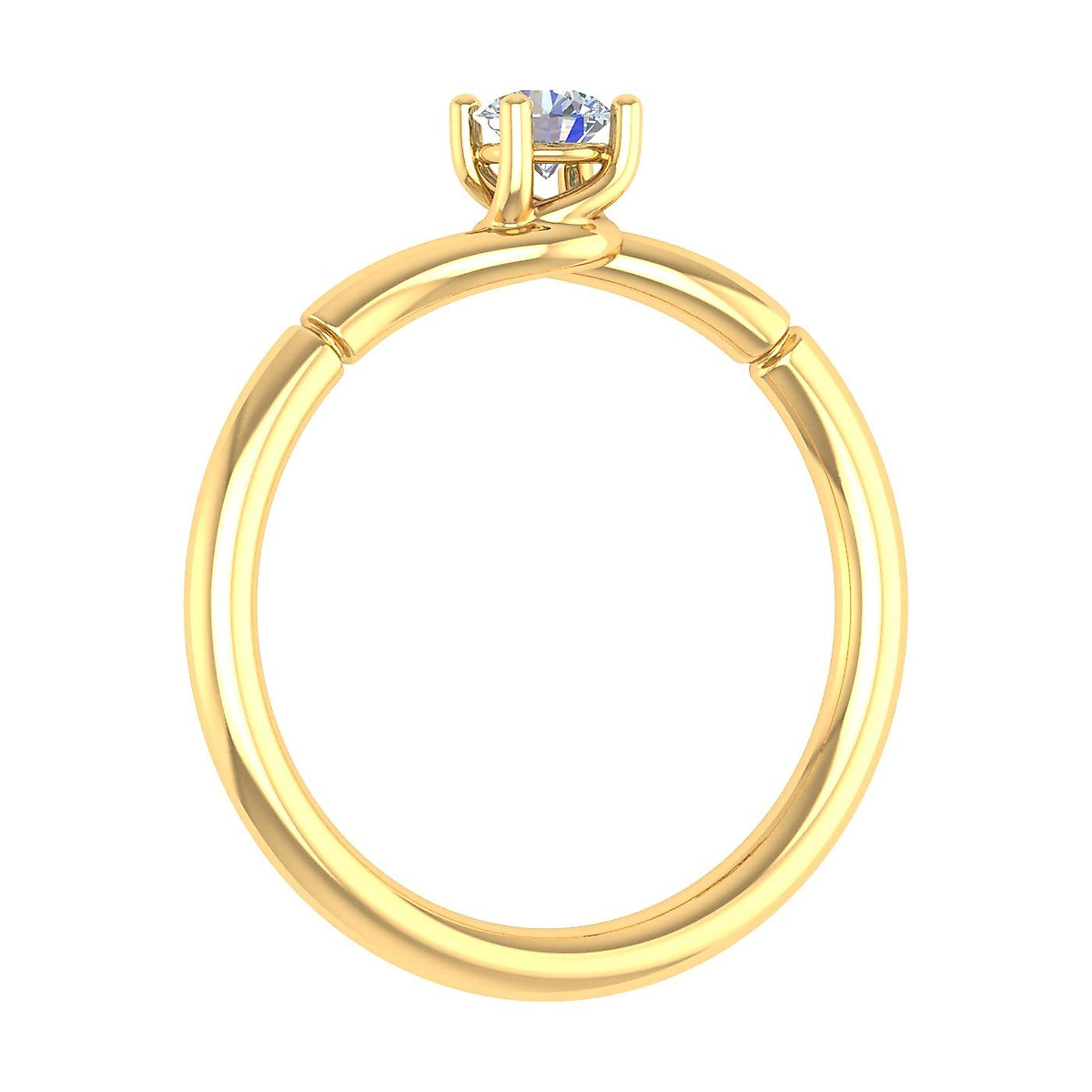 1/4 Carat 4-Prong Set Diamond Solitaire Engagement Ring Band in 10K Yellow Gold (Ring Size 8.25)