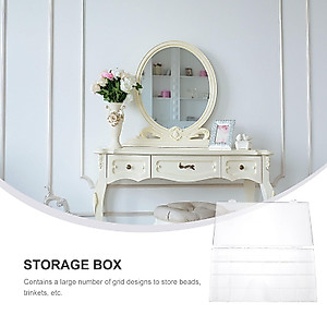 FOMIYES 1Pcs Nail Art Tip Storage box Nail Charm Storage Organizer Transparent False Nail Container Plastic Bead Storage Case with Movable Dividers for Small Earring Jewelry Craft