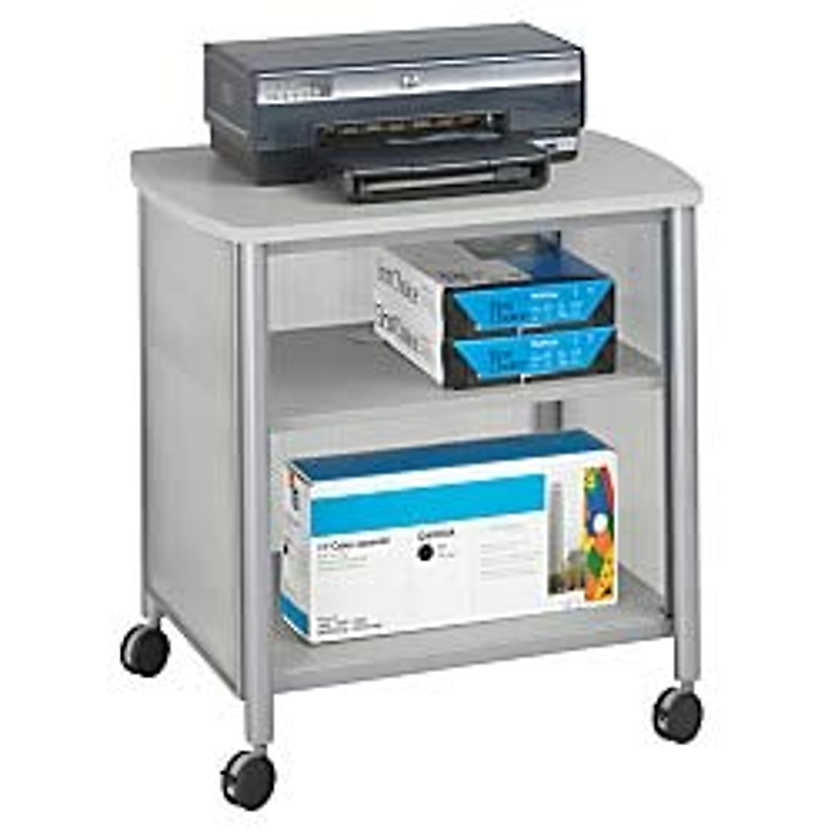 Safco Products Impromptu Mobile Print Stand 1857GR, Gray, 200 lbs. Capacity, Contemporary Design, Swivel Wheels