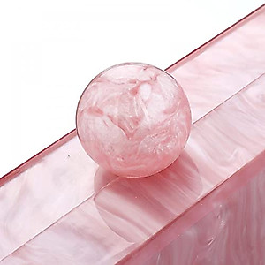 Acrylic Clutch Purse for Women Evening Dress, Wedding Party Square Bag Evening Clutch (Pink-01)