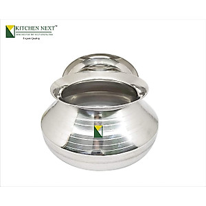 Bartan Hub Stainless Steel Handi with Lid ( Pongal Handi , 2500 ML , Dishwasher Safe ) Handi 2.5 L with Lid (Stainless Steel), Medium