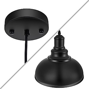 MgLoyht Pendant Lighting, Farmhouse Pendant Lamp, Hanging Light Fixtures with Metal Shade (Black Inside), Industrial Black Pendant Lights for Hallway Kitchen Island Dining Room Living Room