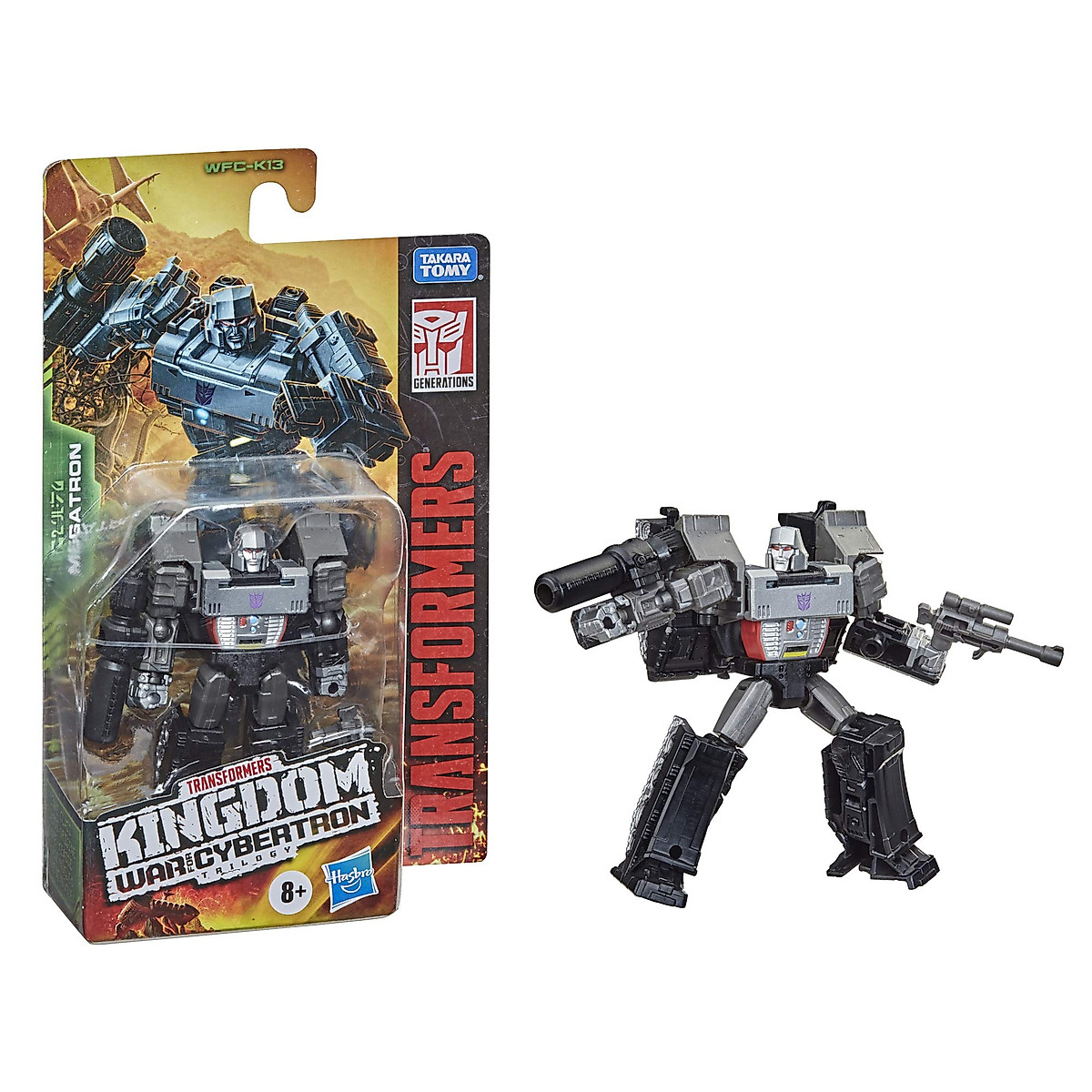 Transformers Toys Generations War for Cybertron: Kingdom Core Class WFC-K13 Megatron Action Figure - Kids Ages 8 and Up, 3.5-inch, Black