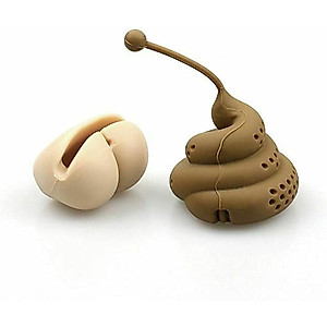 1Pcs Reusable Silicone Tea Infuser, Creative Poopy Shaped Funny Herbal Tea Bag Reusable Coffee Filter Diffuser Strainer Tea Accessories