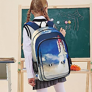 Glaphy Spaceship Launch Rockets Backpack, School Bag Lightweight Laptop Backpack Students Travel Daypack with Reflective Stripes